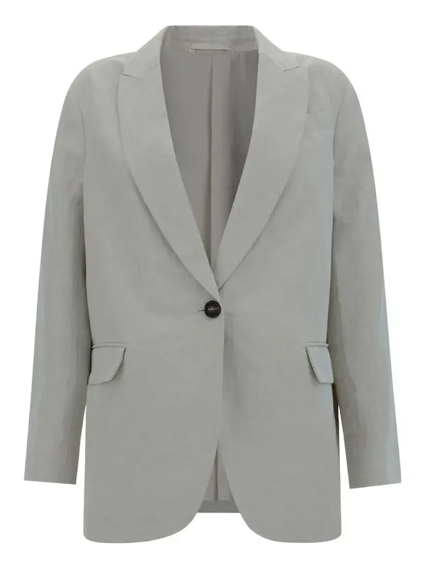 Brunello Cucinelli Single Breasted Blazer - Gray