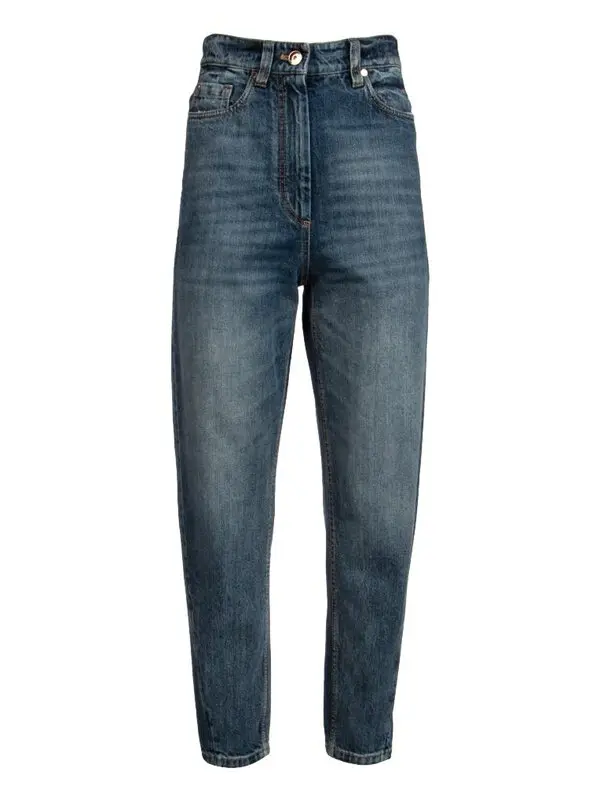 Brunello Cucinelli High Rise Mom-fit Jeans - Blue