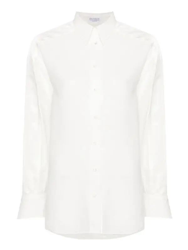 Brunello Cucinelli Cotton Twill Shirt - White