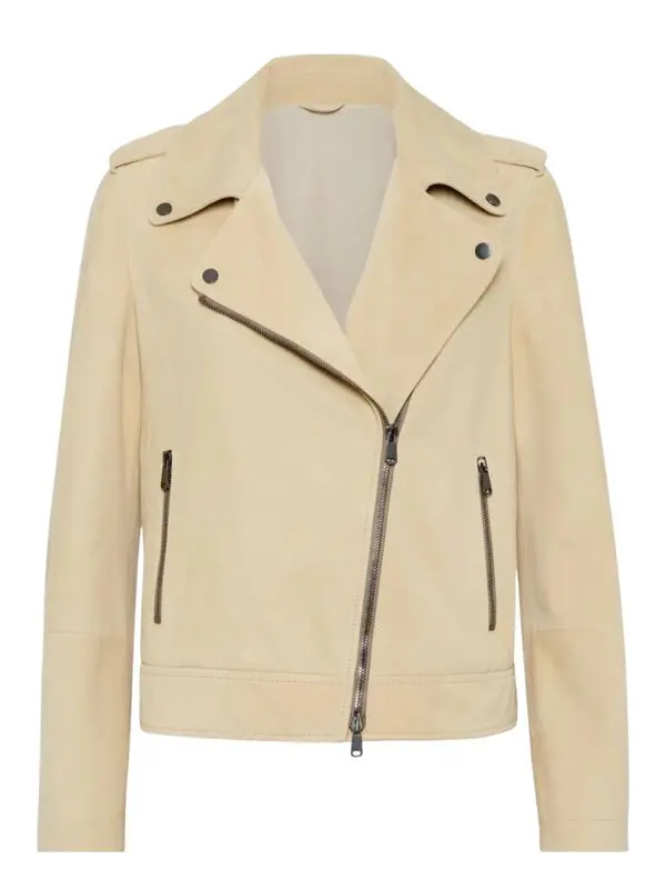 Brunello Cucinelli Zip-up Cropped Jacket - Nude