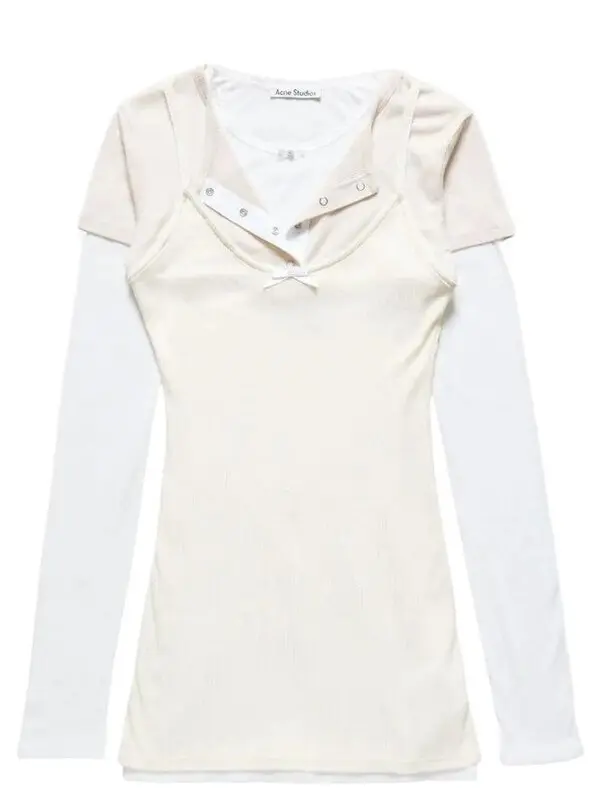 Acne Studios Layered-effect Bow-detail Mini Dress - White