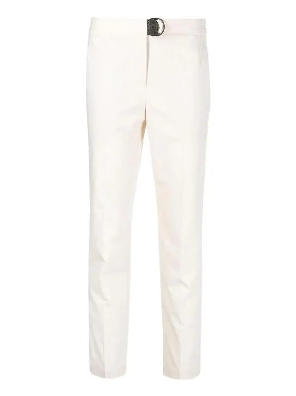Brunello Cucinelli Low Rise Slim-fit Trousers - White