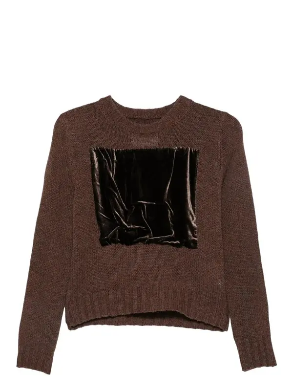 MAISON MARGIELA Velvet Patchwork Sweater - Brown