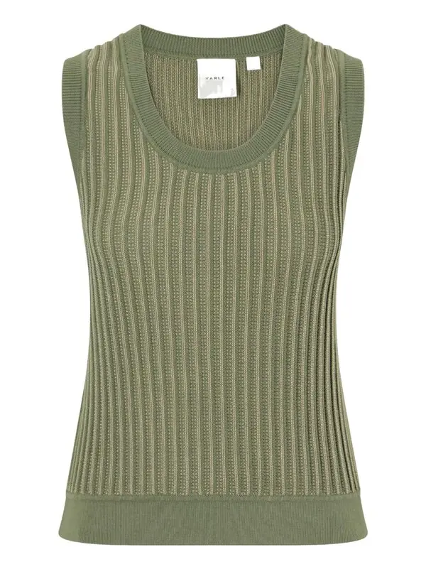 Varley Ribbed Knit Camisole Top - Green
