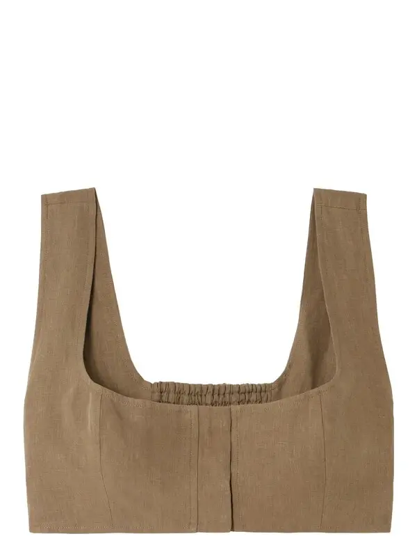 Le Kasha Jirja Cropped Linen Top - No