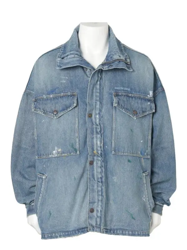 Balenciaga Long-sleeved Denim Jacket - Dyed Blue