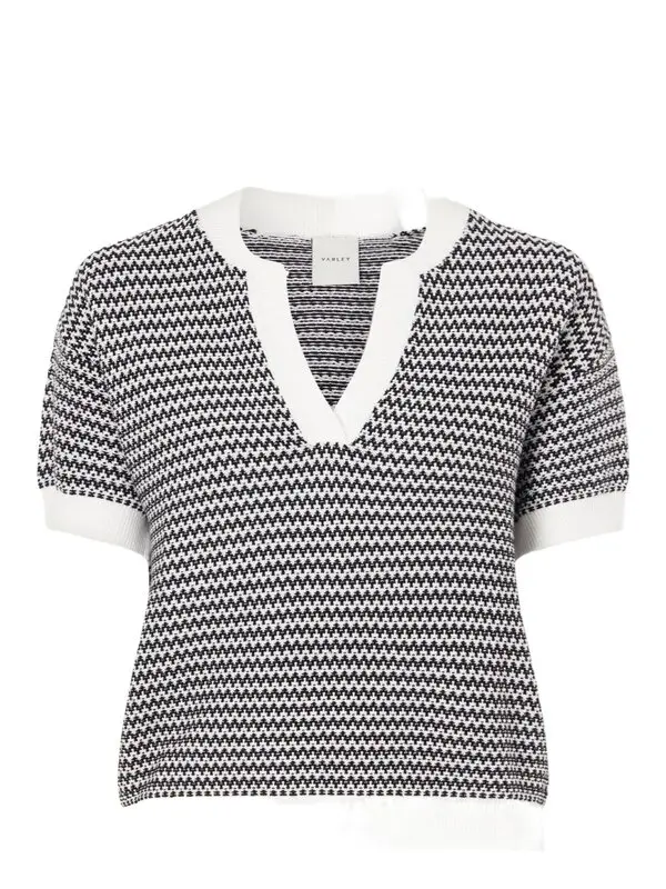 Varley Color-blocked Jacquard Knit Top - Gray