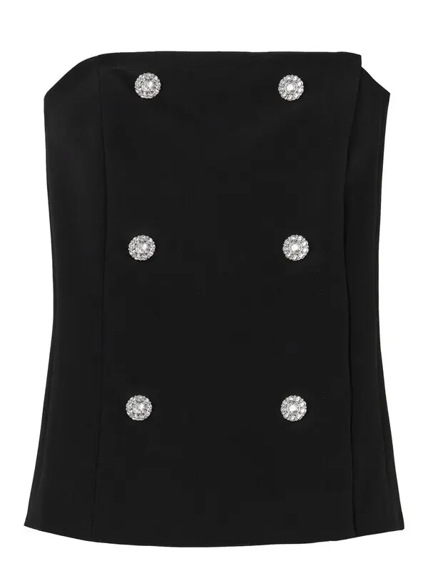 L'Agence Corset-style Embellished Top - Black