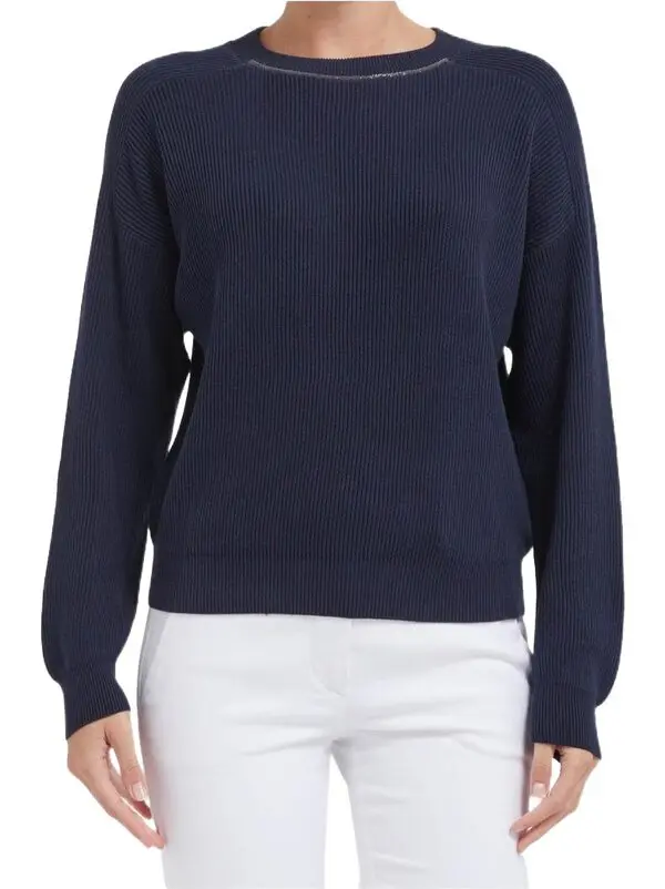 Brunello Cucinelli Long Sleeve Knit Top - Black