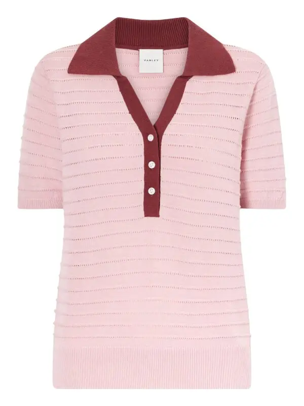Varley Light Knit Polo Sweater - Pink