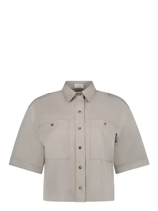 Brunello Cucinelli Short Sleeve Shirt - Gray
