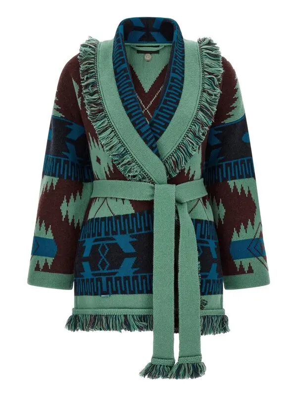 Alanui Icon Fringed Belted Cardigan - Multicolor