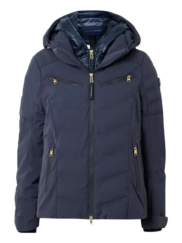 Bogner Kea Hooded Layered Padded Quilted Shell Ski Jacket - Black