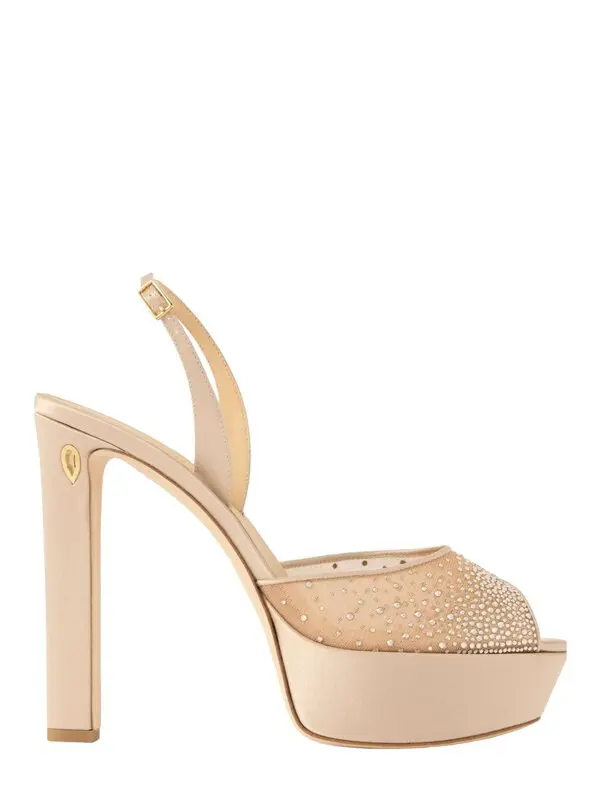 Jennifer Chamandi Crystal-embellished Platform Sandals - No