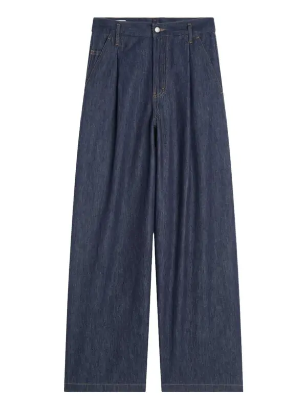 Dries Van Noten Pleated Wide-leg Jeans - Indigo