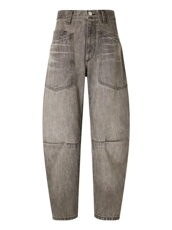 NILI LOTAN Mid-rise Barrel-leg Jeans - Gray