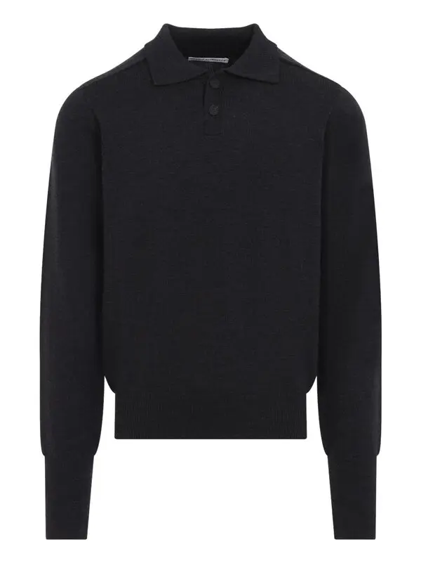Studio Nicholson Sark Polo Knitted Sweater - Black