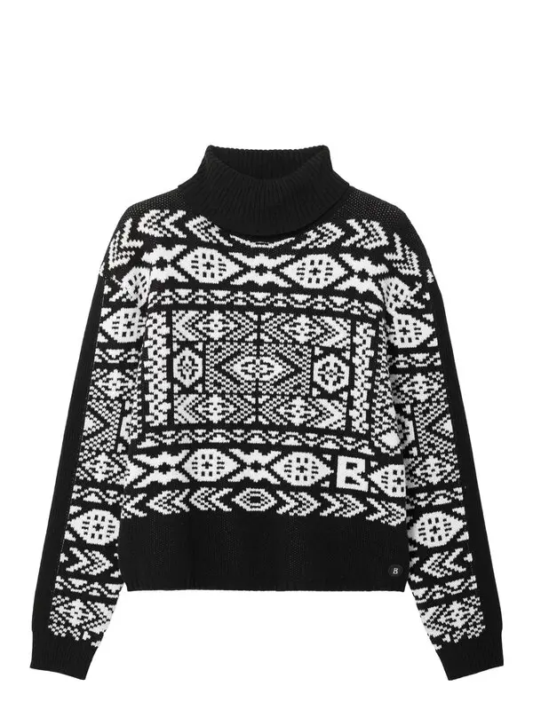 Bogner Nadin Roll-neck Patterned Sweater - Black
