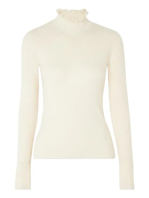 Cordova Ruffled Turtleneck Sweater - No