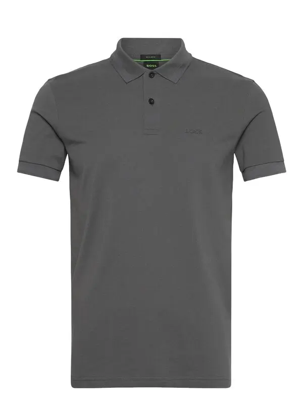 Hugo Boss Logo Short-sleeve Polo Shirt - Grey