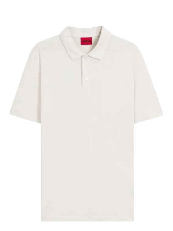 Hugo Boss Button-front Linen-blend Polo Shirt - White
