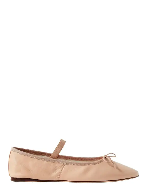 LOEFFLER RANDALL Bow Embellished Leather Ballerina Flats - No