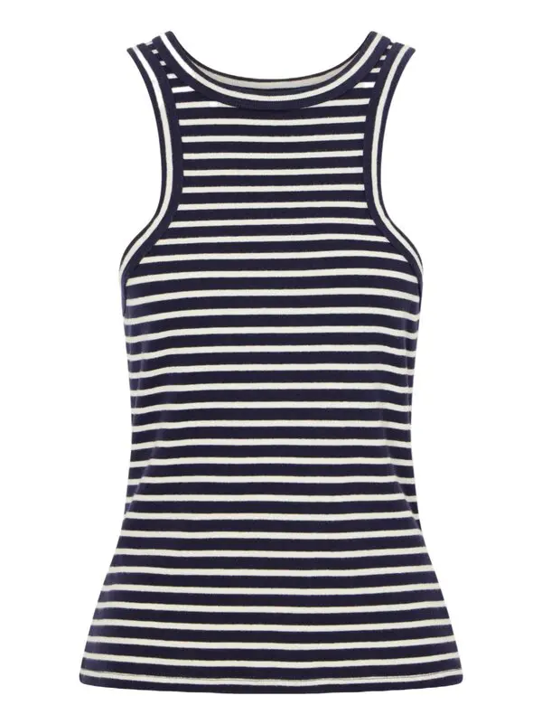 NILI LOTAN Striped Racerback Tank Top - Black
