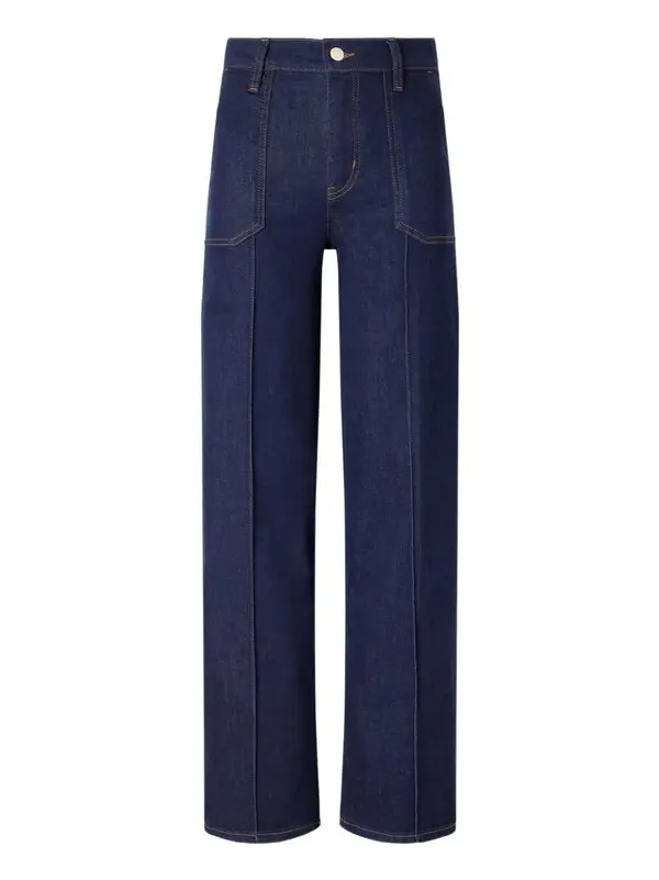 FRAME High-waisted Straight-leg Jeans - Blue