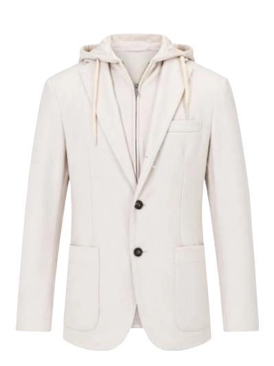 Eleventy Long-sleeved Hooded Jacket - White