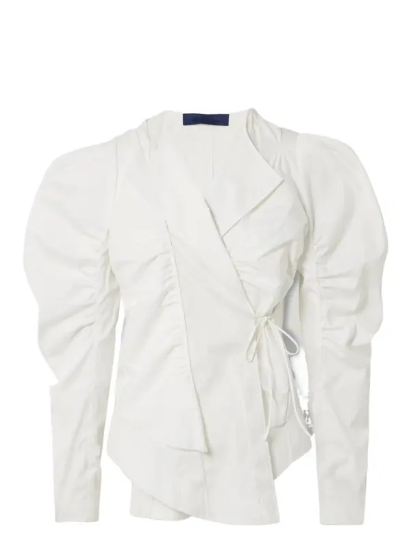 Sharon Wauchob Cotton Poplin Top With Dramatic Ruches And Blouson Sleeves - No