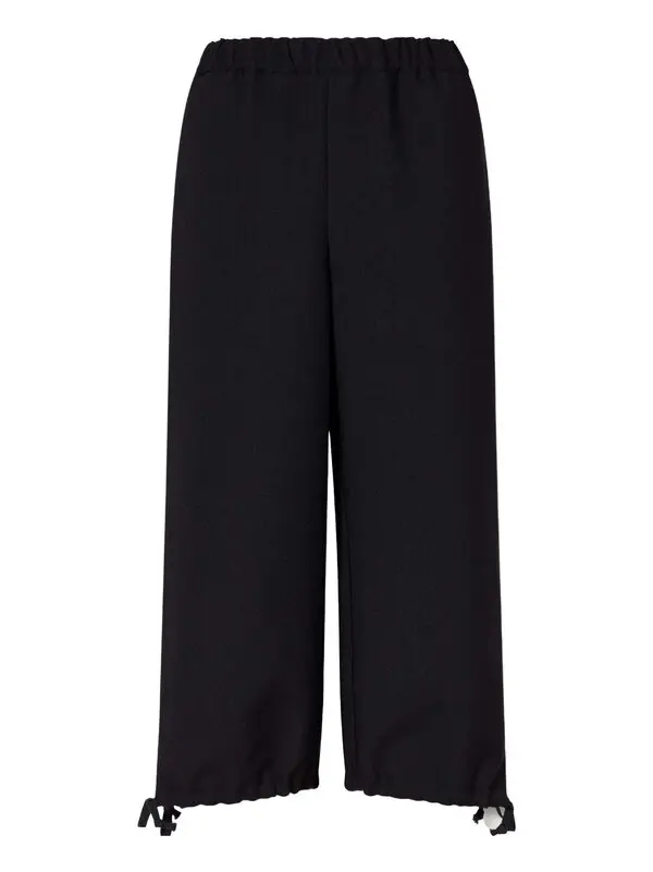 Comme Des Garçons Gabardine Wide-leg Pants With Drawstring Hem - Black