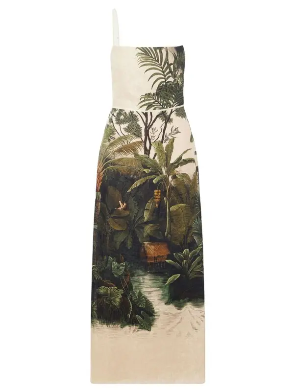 Johanna Ortiz Andean Mythology Printed Linen Maxi Dress - No
