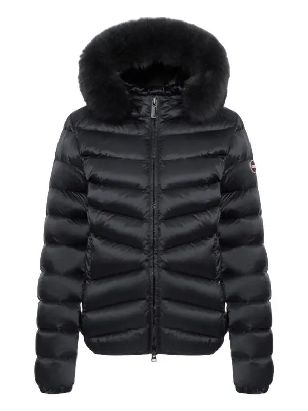 COLMAR Down Jacket With Faux Fur Hood - Black