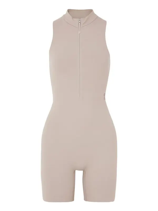 On Recycled-jersey Bodysuit With Zip-up Neckline - Nude