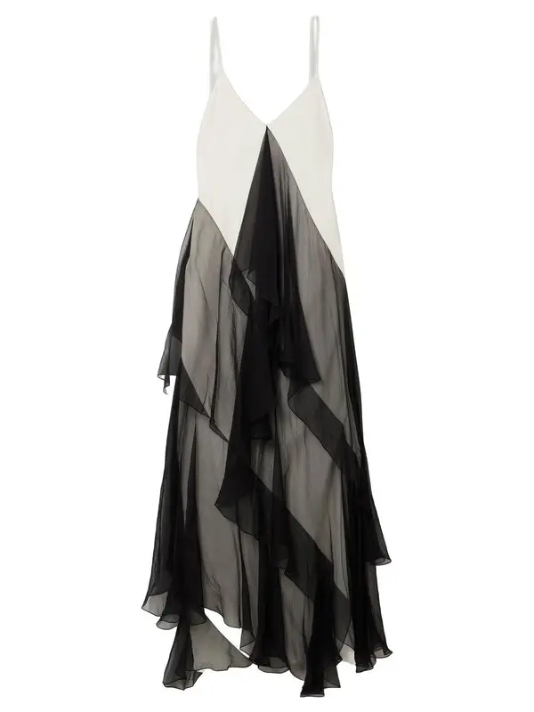 Sharon Wauchob Asymmetric Color-block Midi Dress - Black