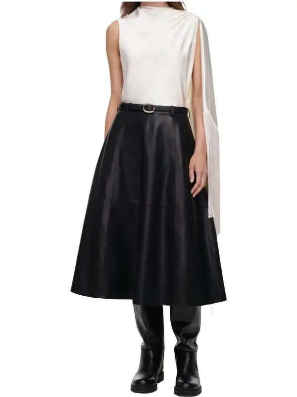 SELF-PORTRAIT Tasseled Scarf-style Top - Cream