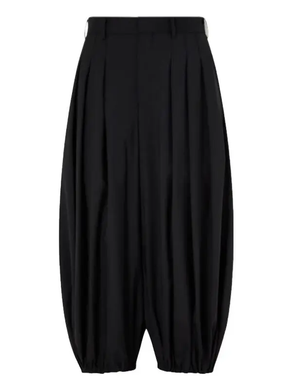 Comme Des Garçons Wool Wide-leg Tapered Pants - Black