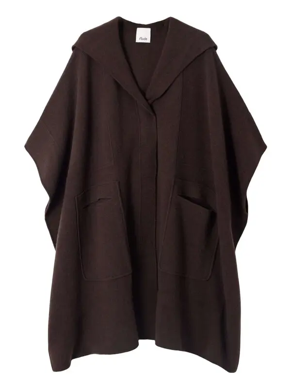 ALLUDE Hooded Wool And Cashmere-blend Cape - Black