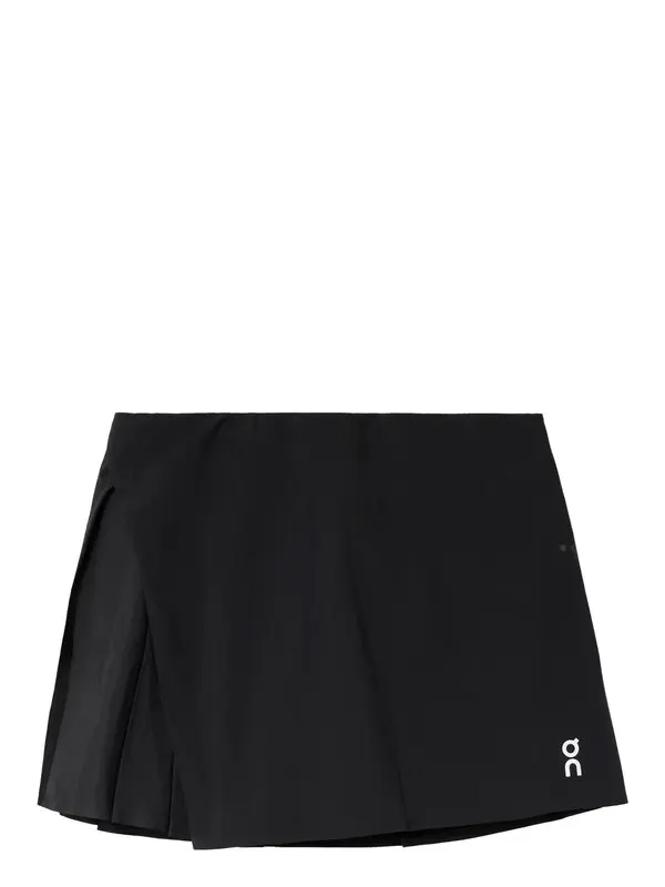 On Court Asymmetric Pleated Recycled Tennis Skirt - Black