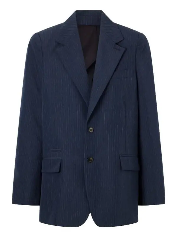 WILLY CHAVARRIA Pinstriped Woven Blazer - Black