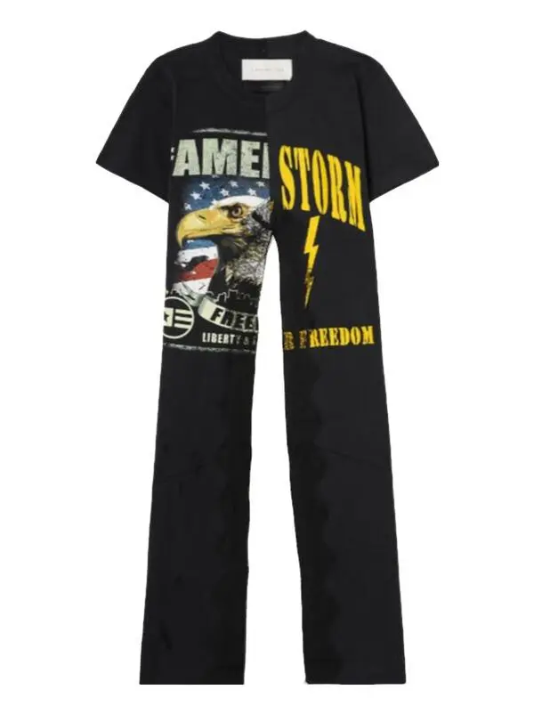 CONNER IVES Spliced T-shirt With Lace Trim - Black