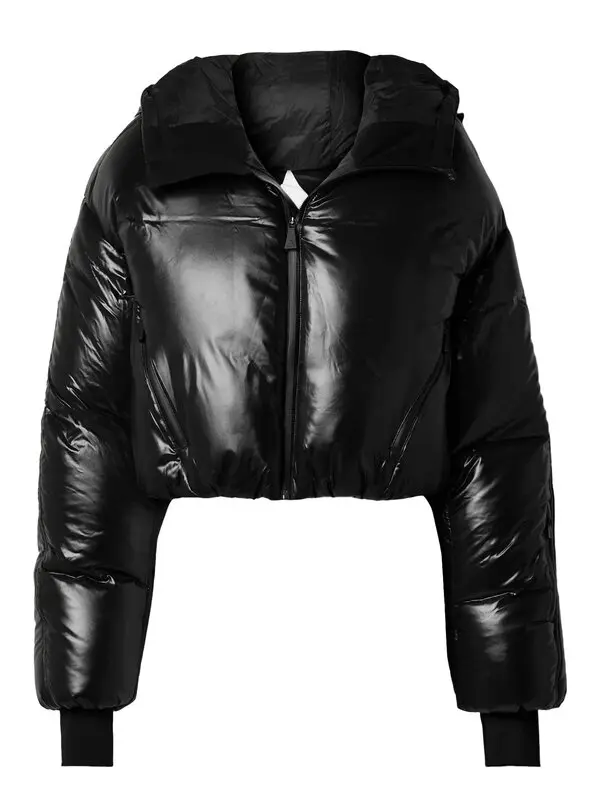 Aztech Mountain Daisy Nuke Cropped Quilted Glossed-shell Down Jacket - Black