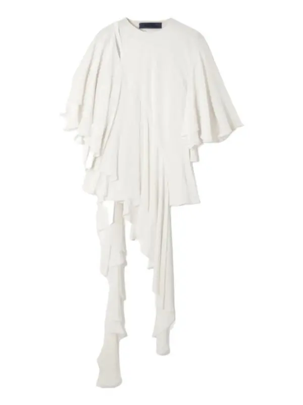 Sharon Wauchob Asymmetrical Ruffled Silk Top - No