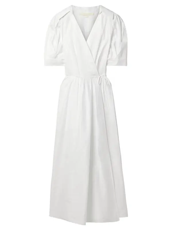 JASON WU Midi Wrap Dress With Puff Sleeves - No
