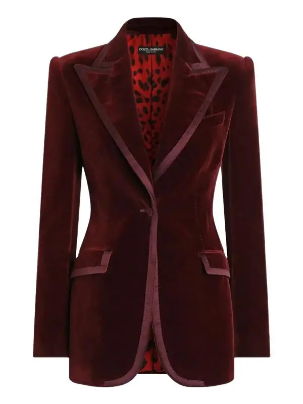 Dolce & Gabbana Single-breasted Velvet Blazer - Brown