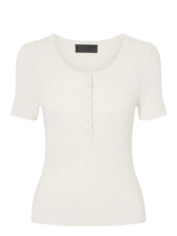 NILI LOTAN Francene Ribbed Wool And Silk-blend Top - No
