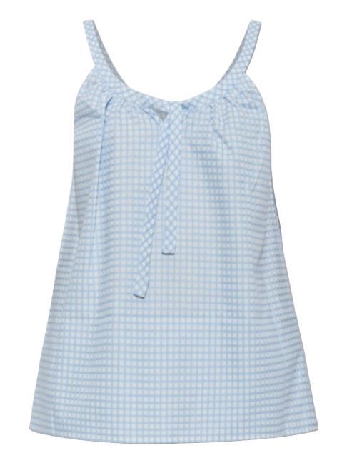 Posse Lila Gingham Tie-strap Top - Bluegingham
