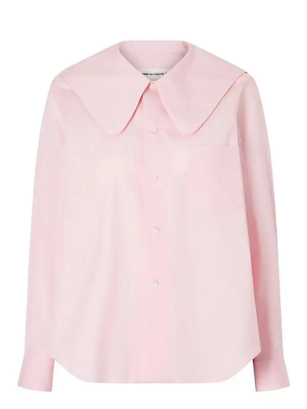 Comme Des Garçons Cotton Poplin Shirt With Oversized Peter Pan Collar - No