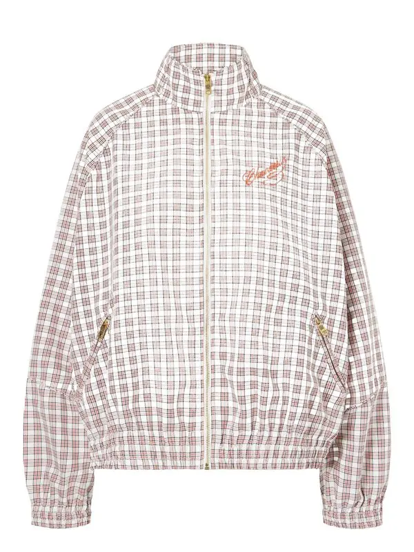 WILLY CHAVARRIA Checked Track Jacket With Embroidered Logo - White