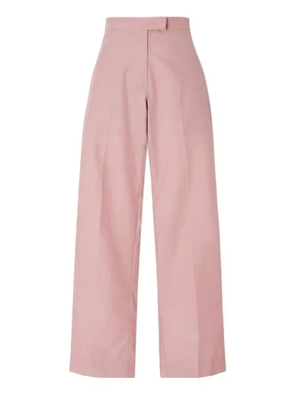 Sharon Wauchob High-waisted Straight-leg Cotton-silk Blend Trousers - Pink